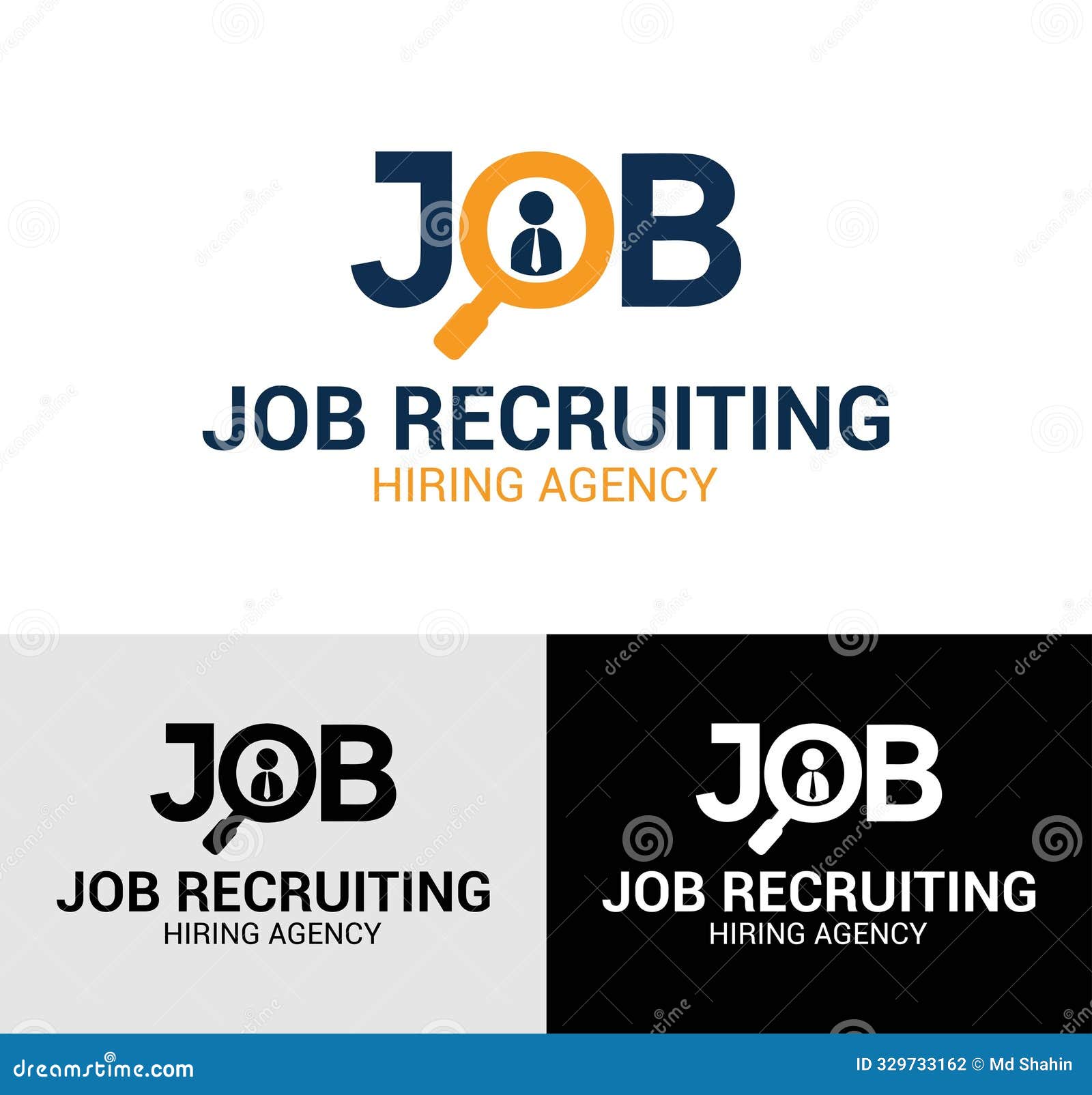 Job Recruiting Company Vector Logo Template Stock Vector - Illustration ...