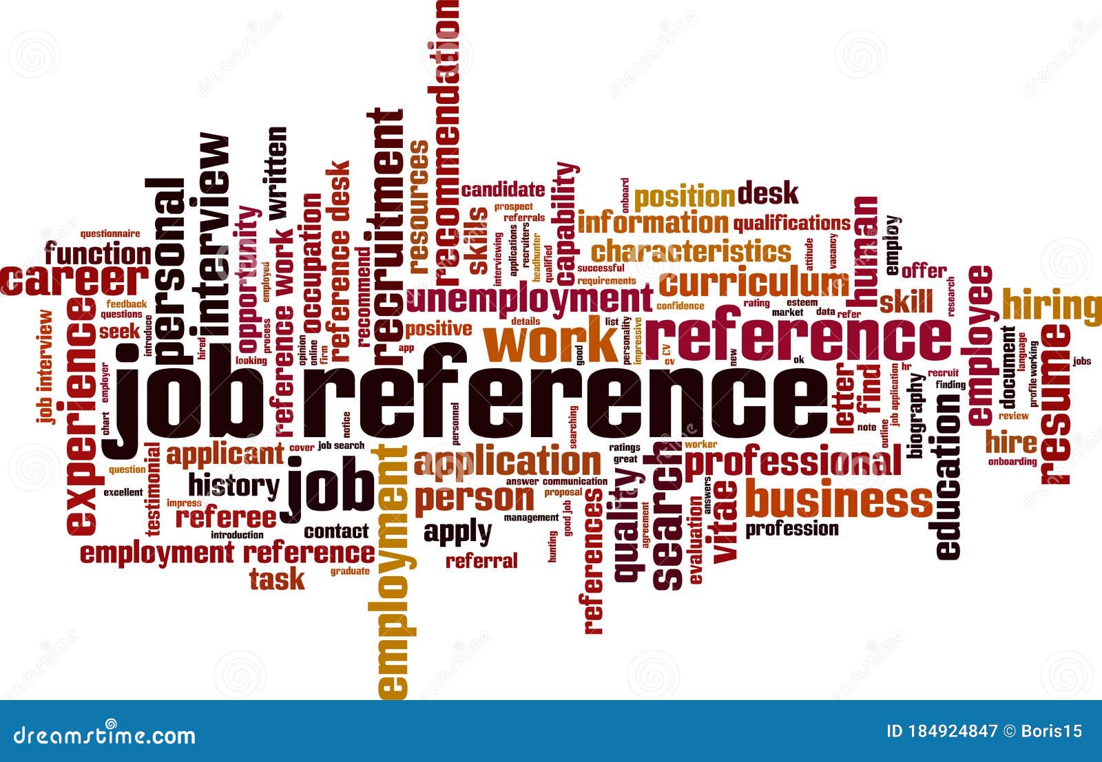 Job reference word cloud stock vector. Illustration of recommendation ...