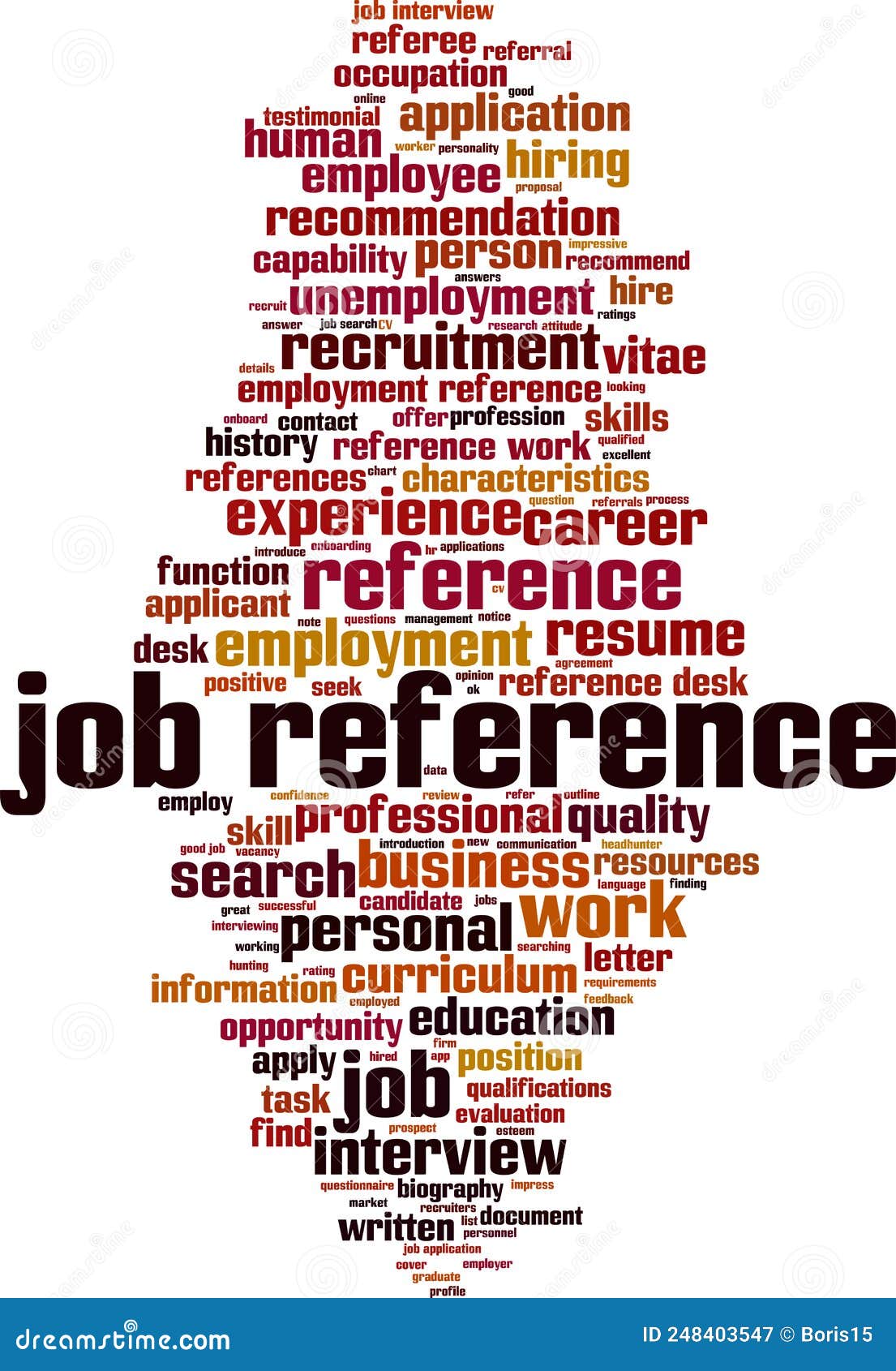 Job reference word cloud stock vector. Illustration of desk - 248403547