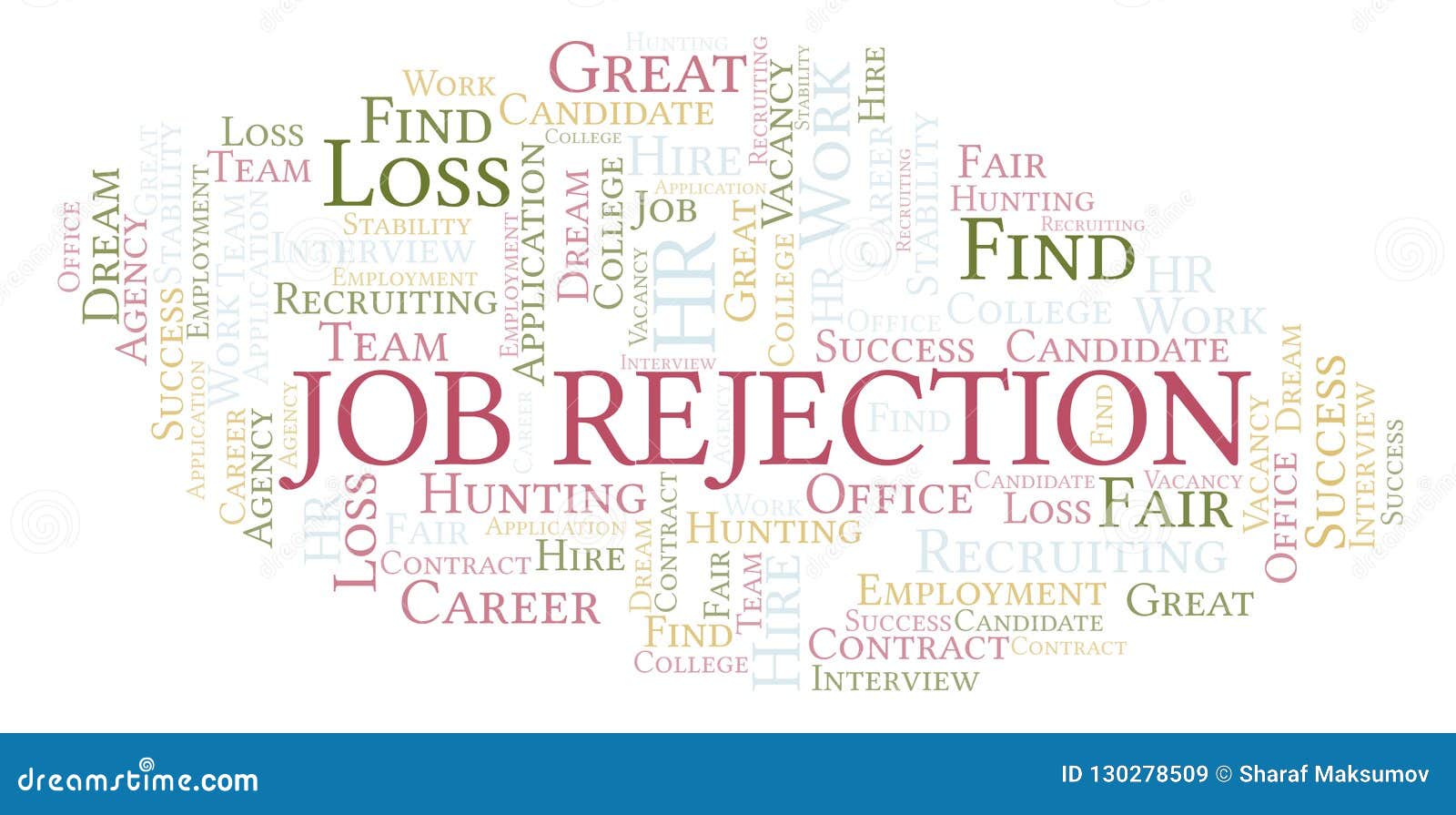 Job Rejection word cloud. stock illustration. Illustration of font ...