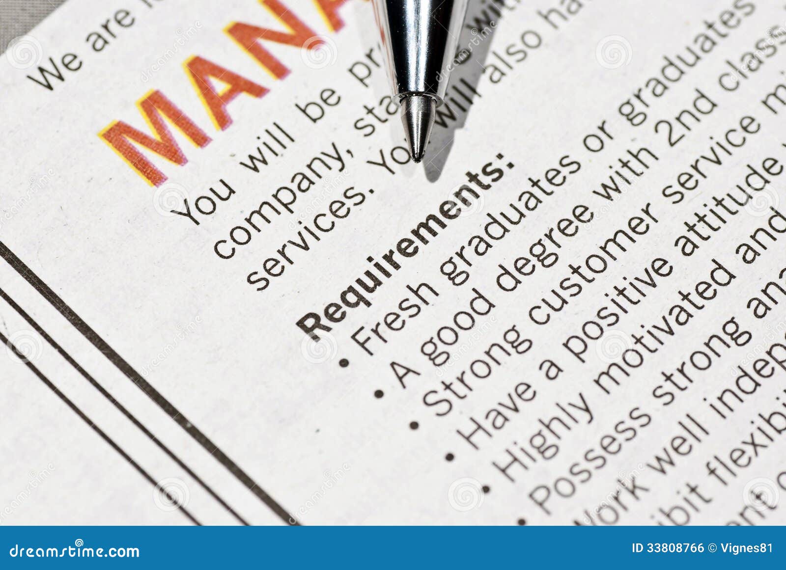 Job requirement stock photo. Image of company, education - 33808766