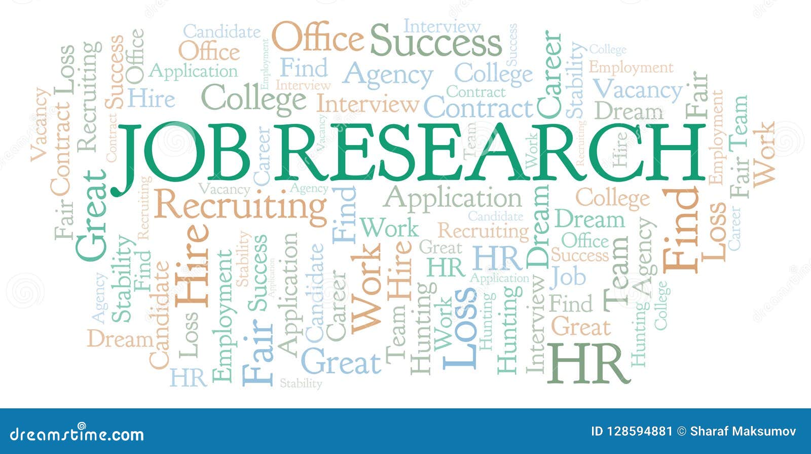 Job Research word cloud. stock illustration. Illustration of concept ...