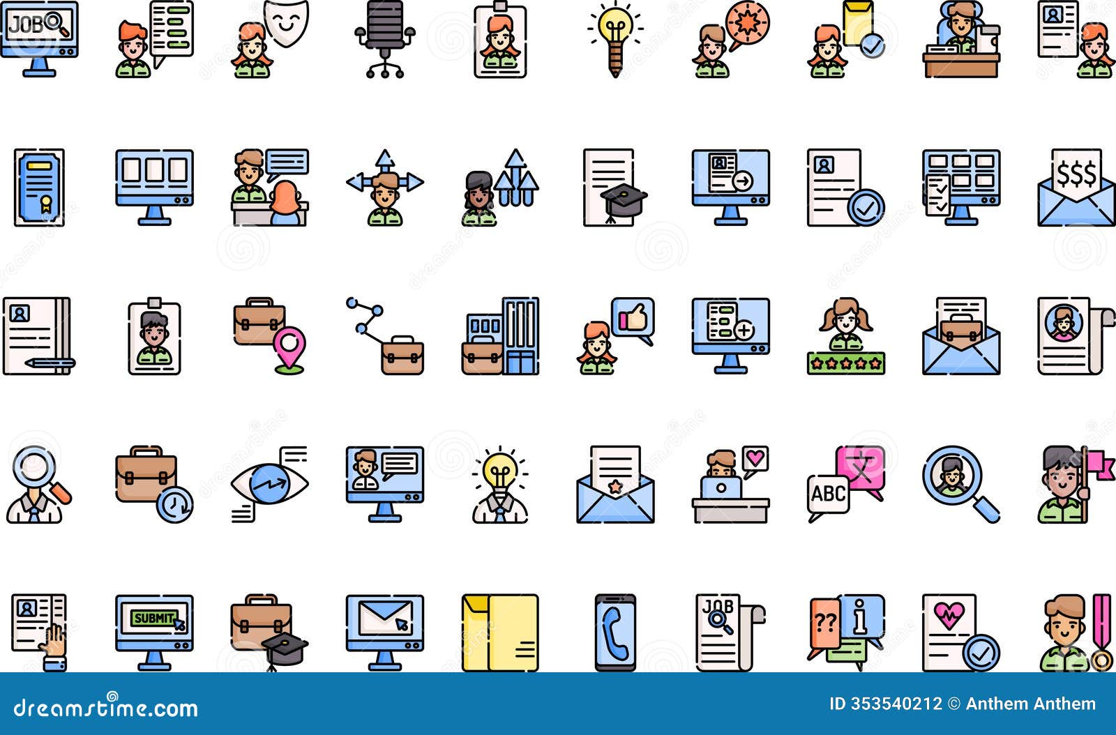 Job Resume Icons High-Quality Vector Icons Collection with Editable ...