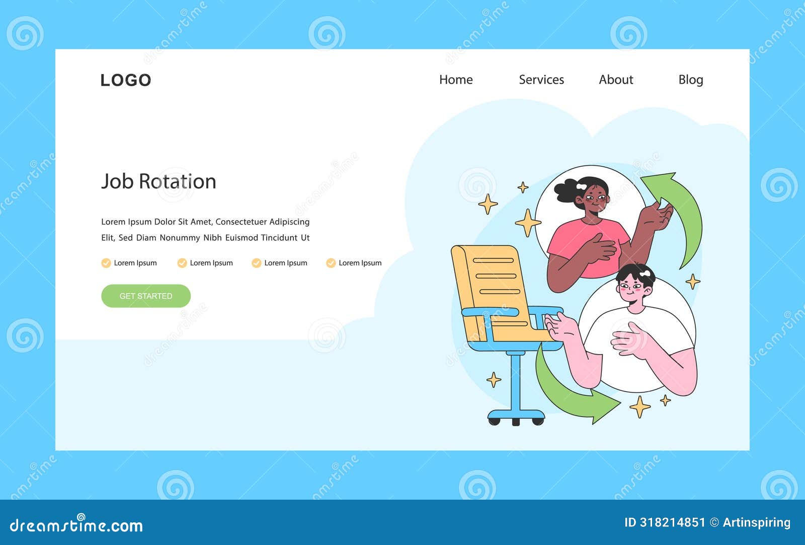 Job Rotation. Exploring Diverse Roles Stock Vector - Illustration of ...