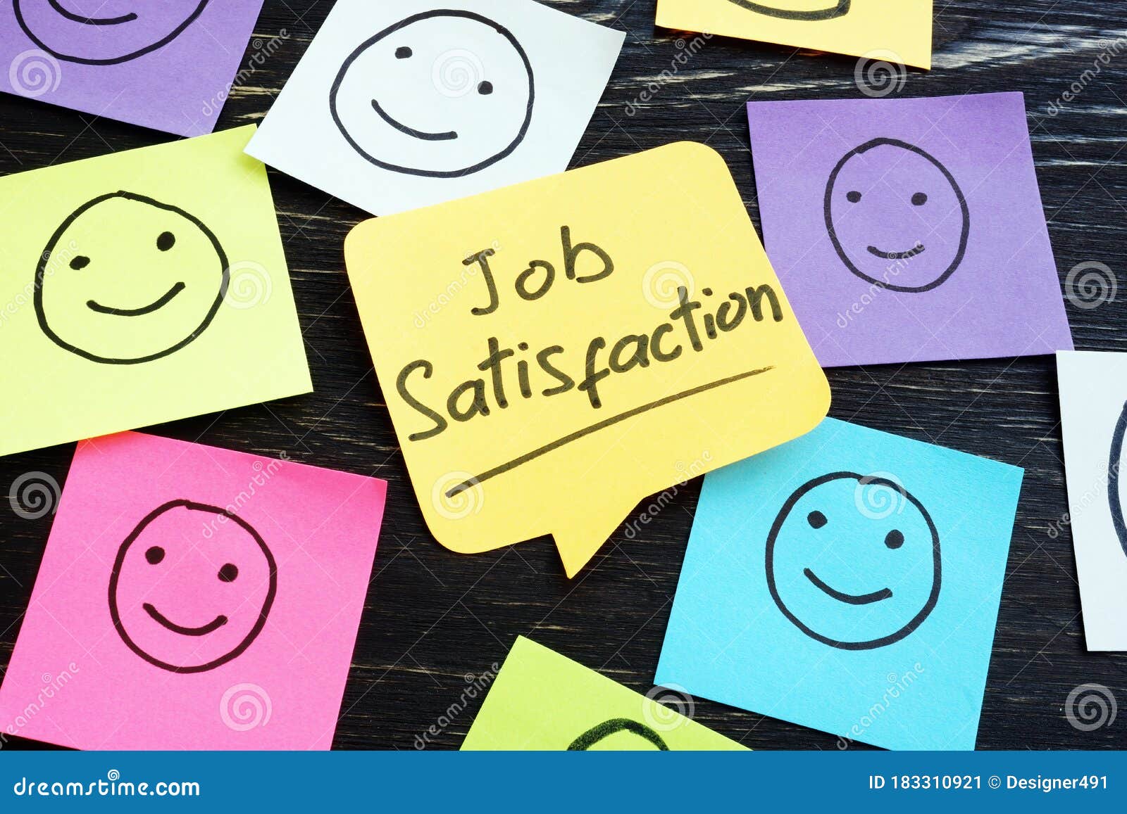 Job Satisfaction Sign on the Sheet and Smiles Stock Image - Image of ...