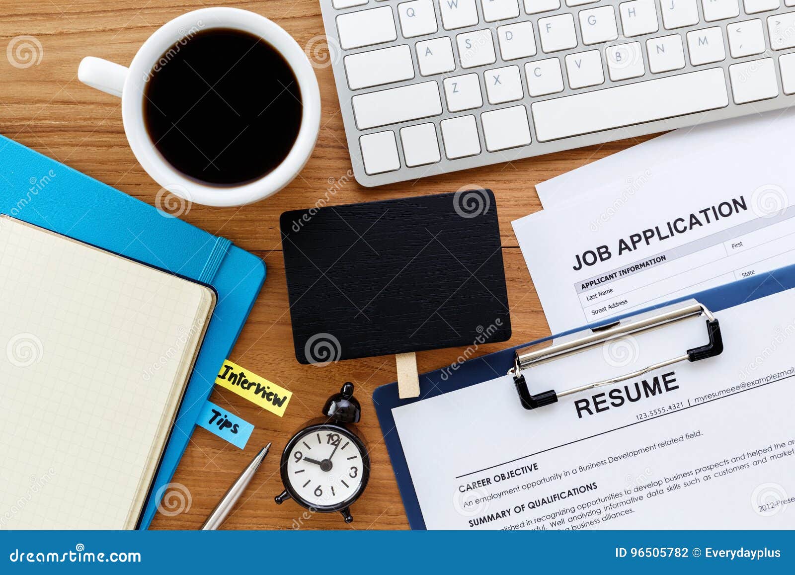 Job Search with Blank Sign on Computer Desk Stock Photo - Image of ...