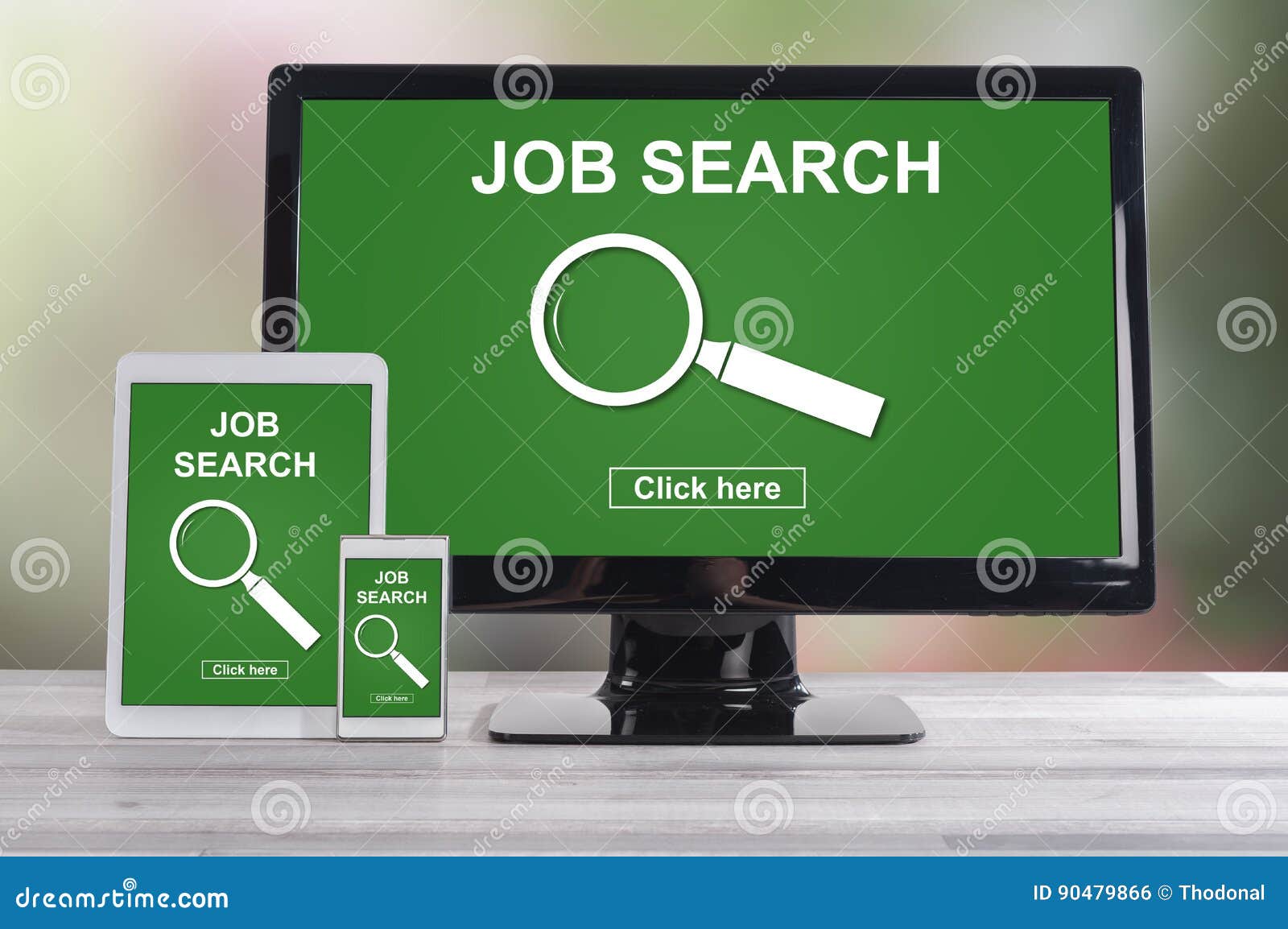 Job Search Concept on Different Devices Stock Photo - Image of ...