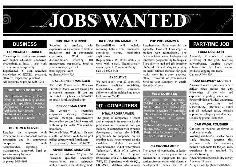 Job Search Newspaper Full Of Advertisements Editorial Image