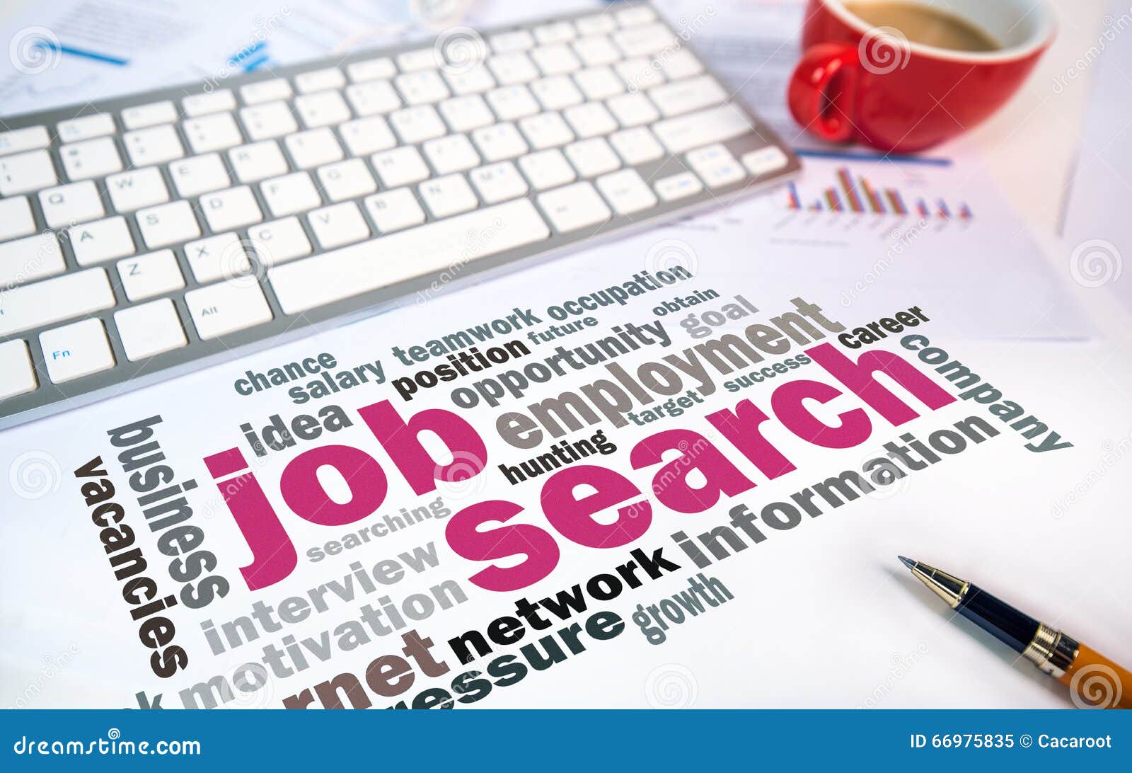 Job Search Concept Word Cloud Chart Stock Image - Image of motivation ...
