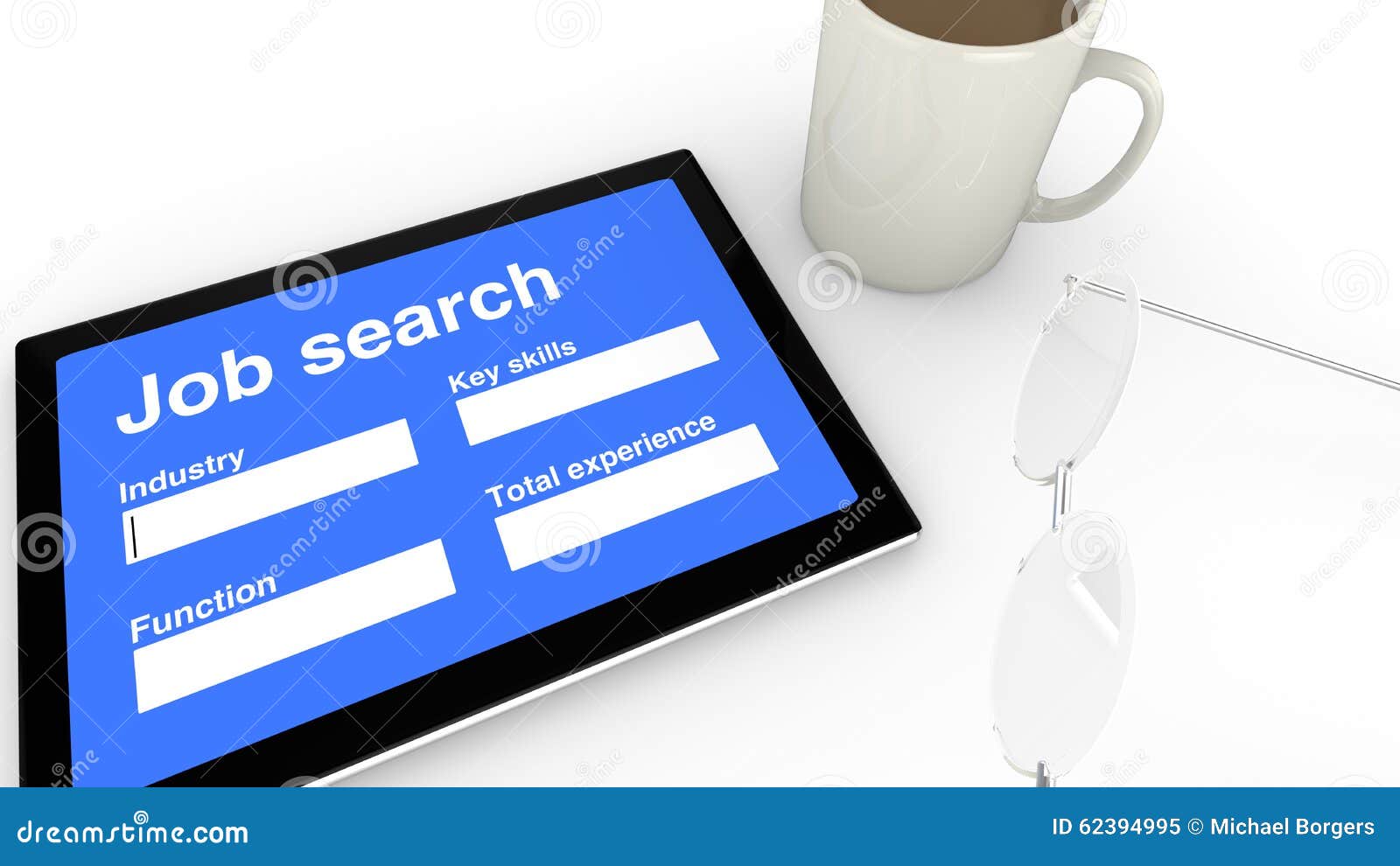 Job search entry screen stock illustration. Illustration of glasses ...