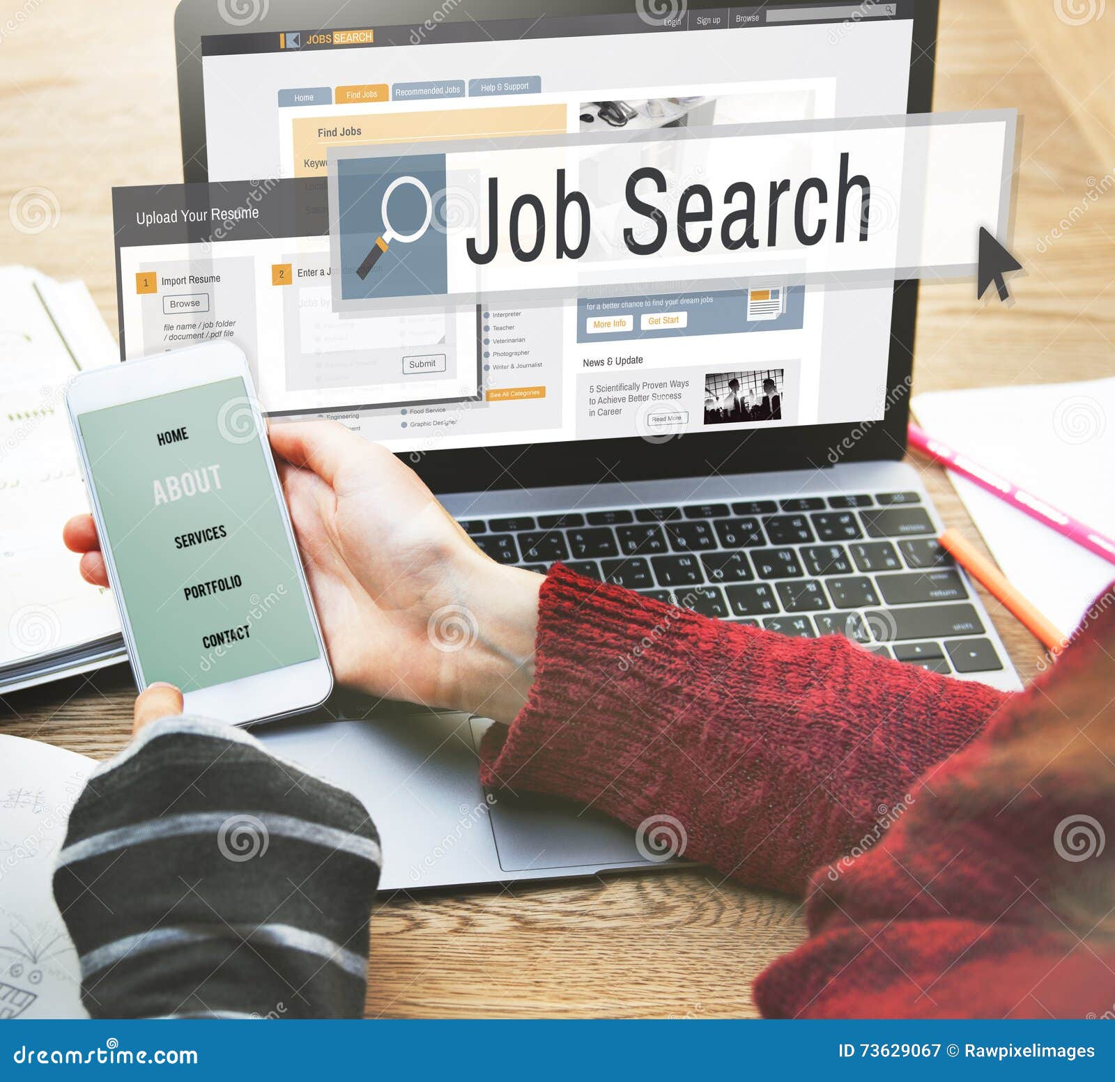 Job Search Human Resources Recruitment Career Concept Stock Image ...