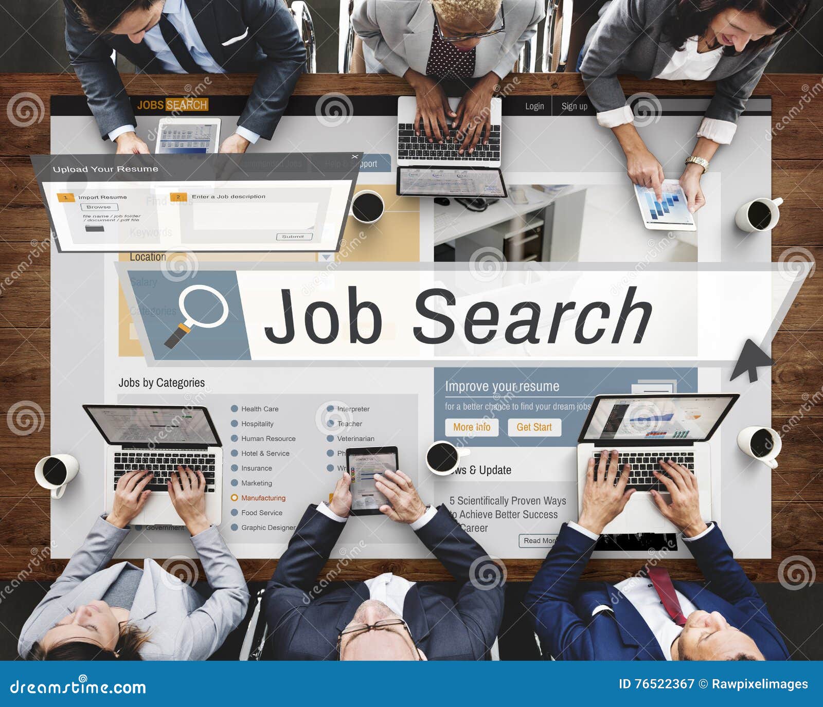 Job Search Human Resources Recruitment Career Concept Stock Image ...