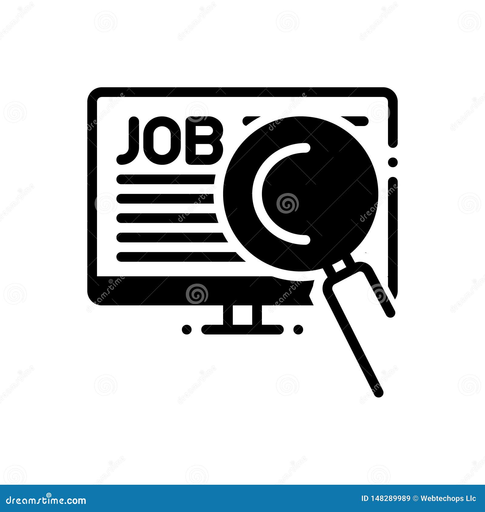 Black Solid Icon for Job Search, Hiring and Business Stock Vector ...