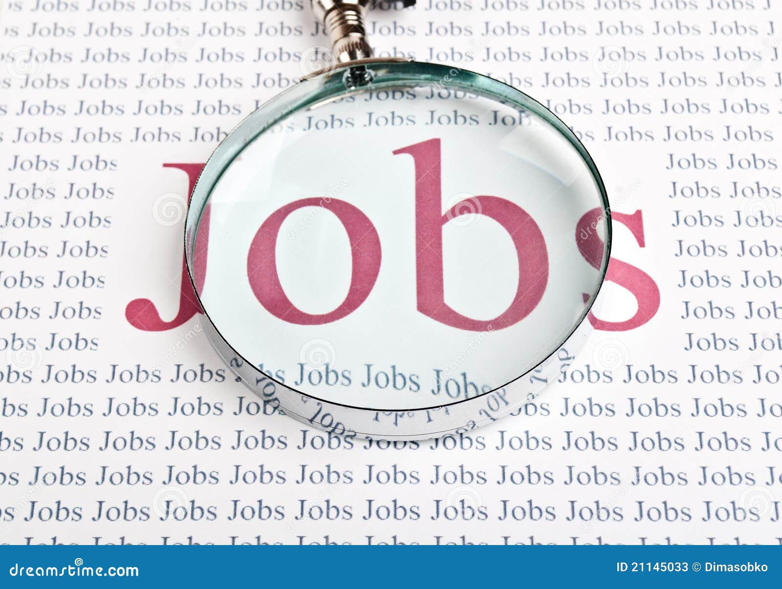 Job Search with a Magnifying Glass Stock Image - Image of economics ...
