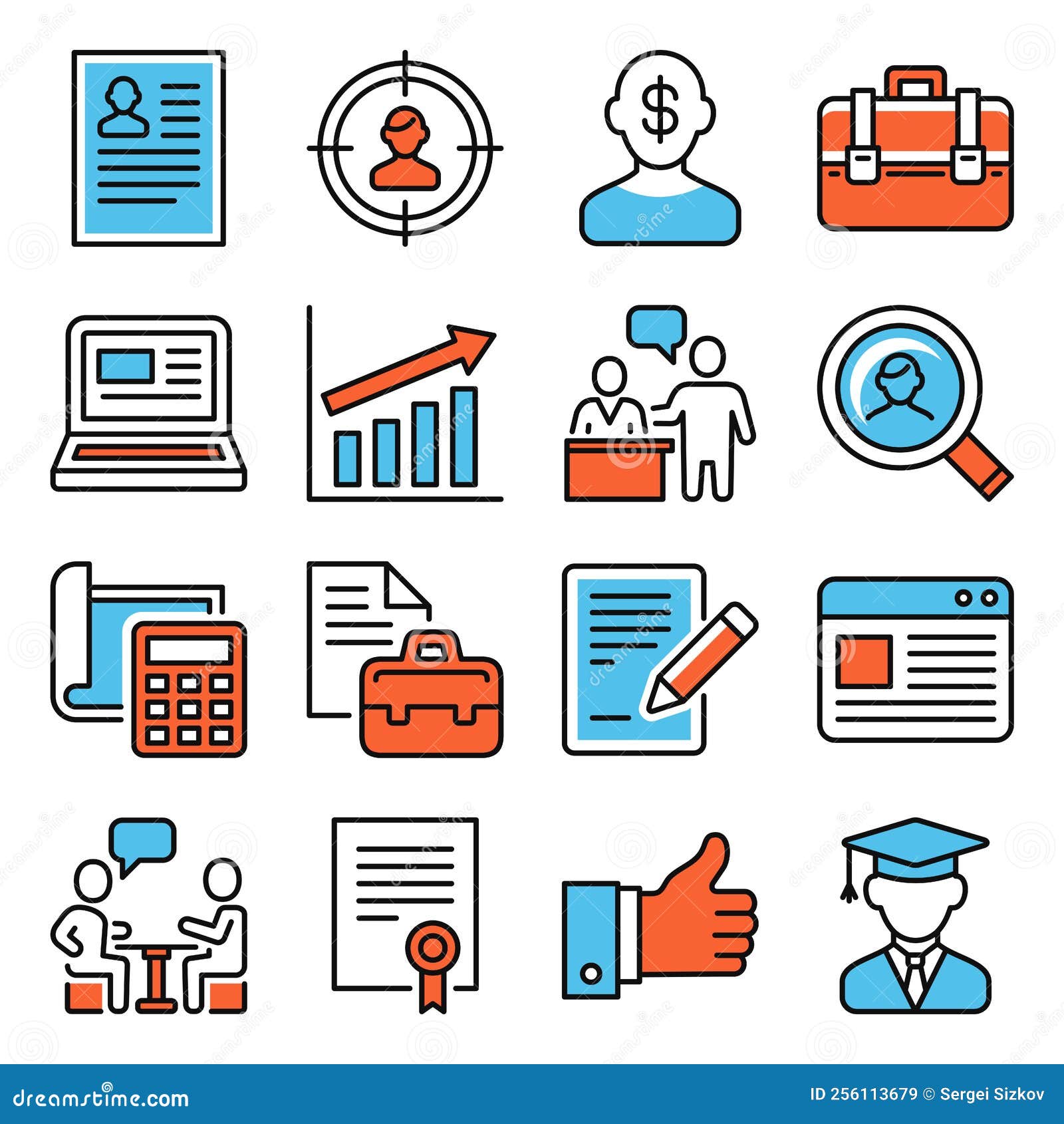 Resume Icons. Editable Stroke Vector Set. Includes Profile Work ...