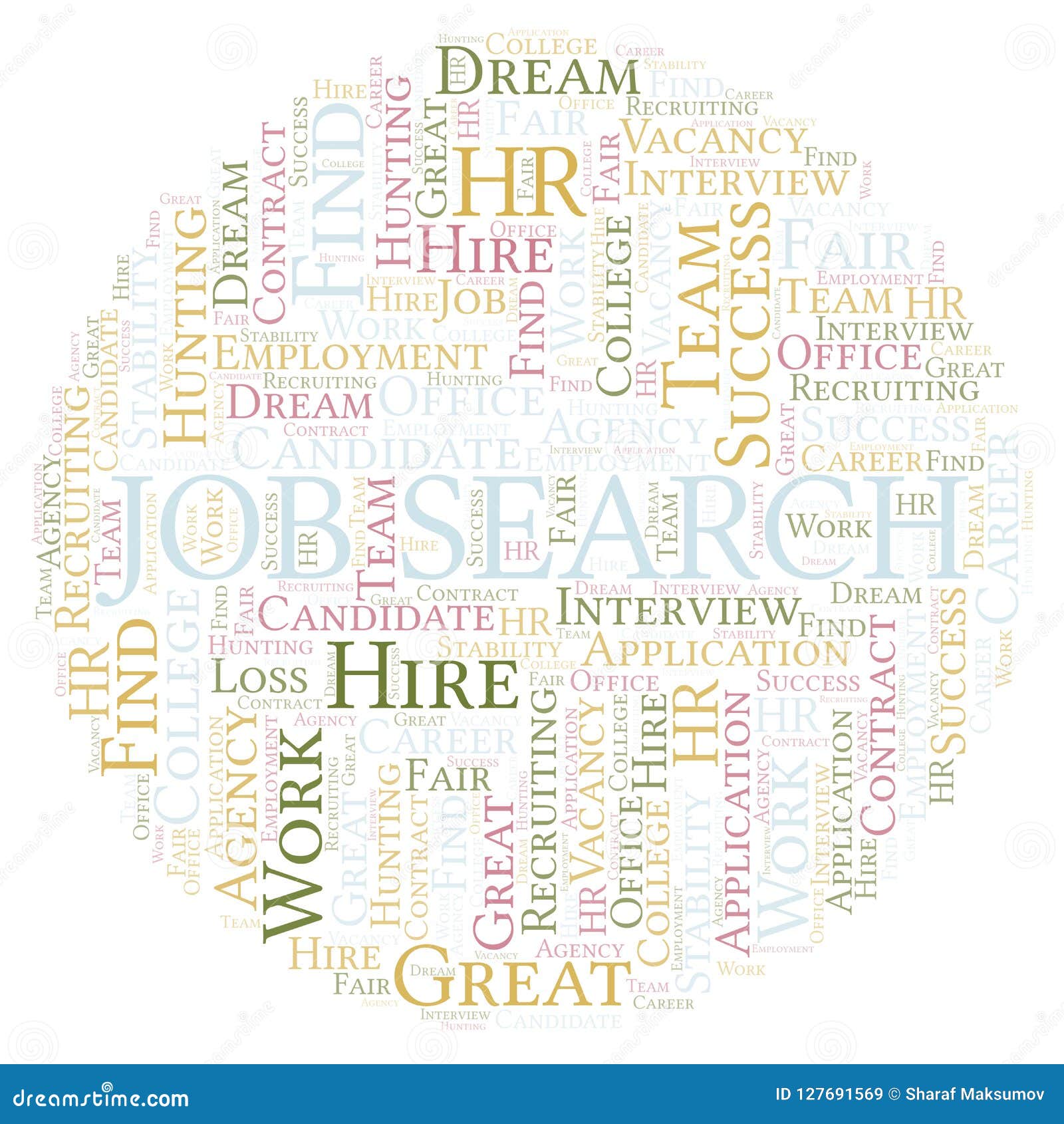 Job Search word cloud. stock illustration. Illustration of search ...