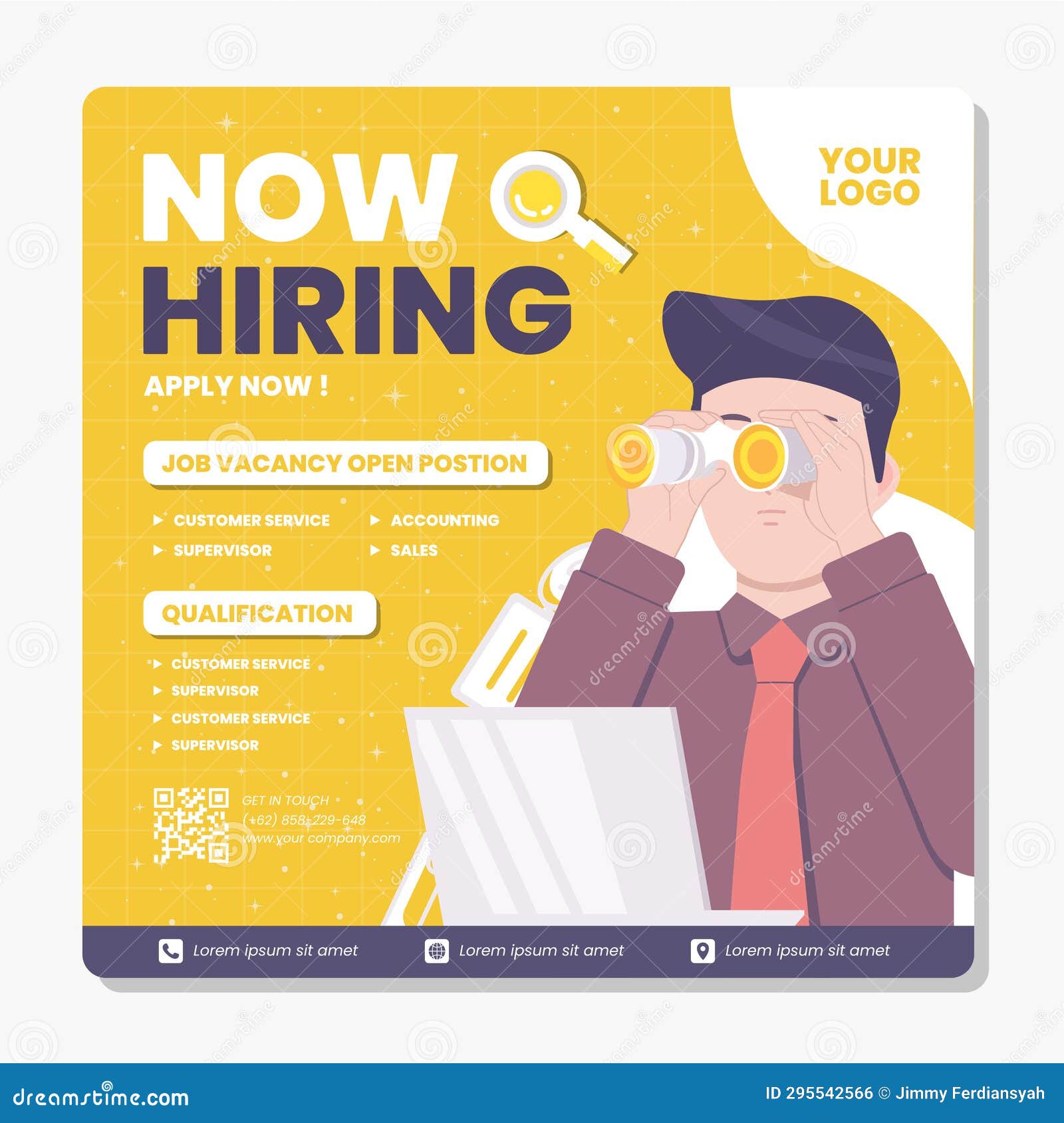 Job Seeker Hiring Poster Template Design Stock Vector - Illustration of ...