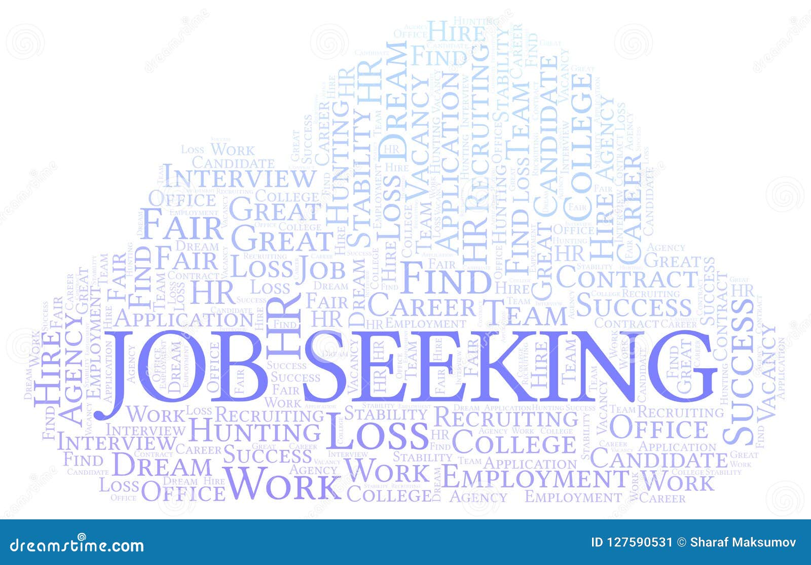 Job Seeking word cloud. stock illustration. Illustration of vacancy ...