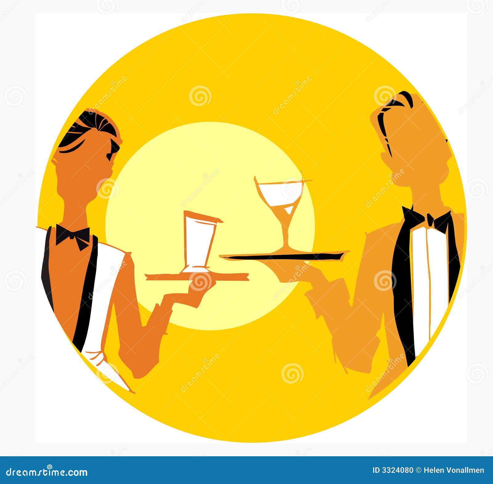 Servant Waitress Logo Design Concept, Restaurant Logo Template Vector ...