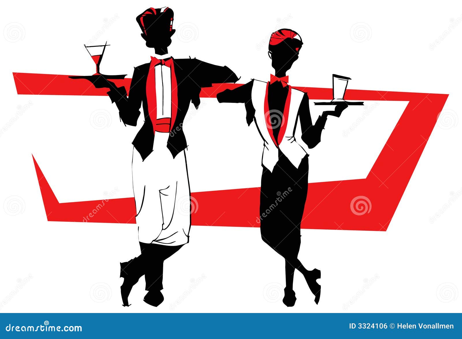 Servant Waitress Logo Design Concept, Restaurant Logo Template Vector ...