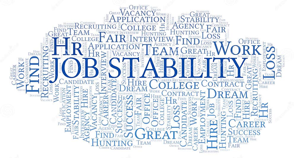 Job Stability word cloud. stock illustration. Illustration of greeting ...