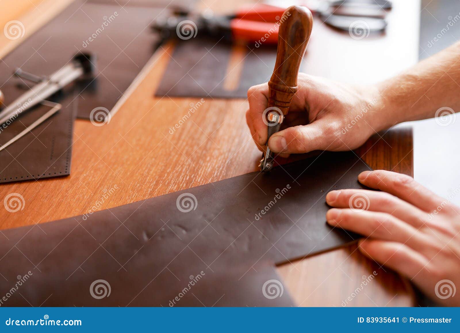 Job of tanner stock image. Image of leather, business - 83935641