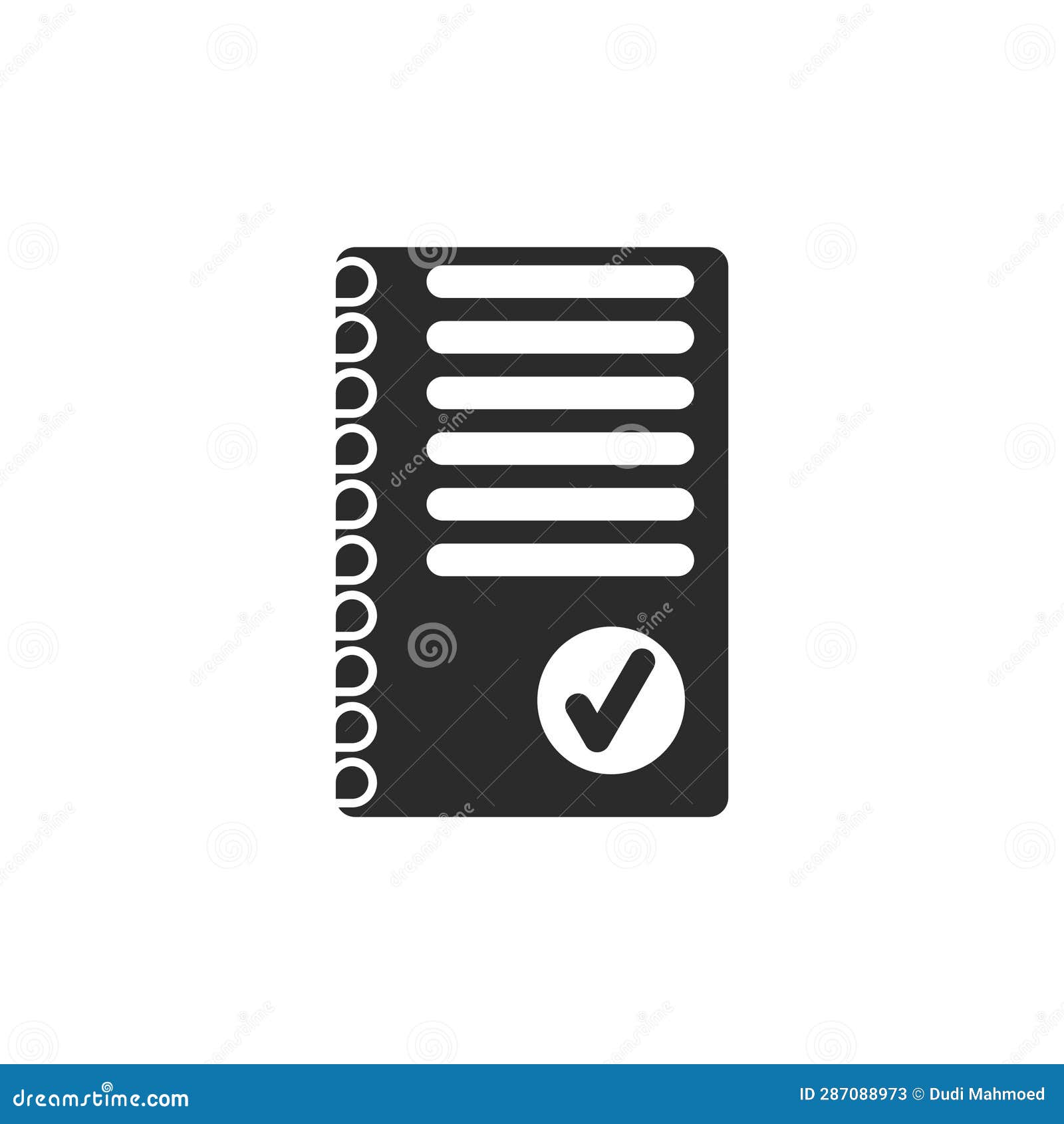 Task Note Icon with Checkmark Stock Illustration - Illustration of ...