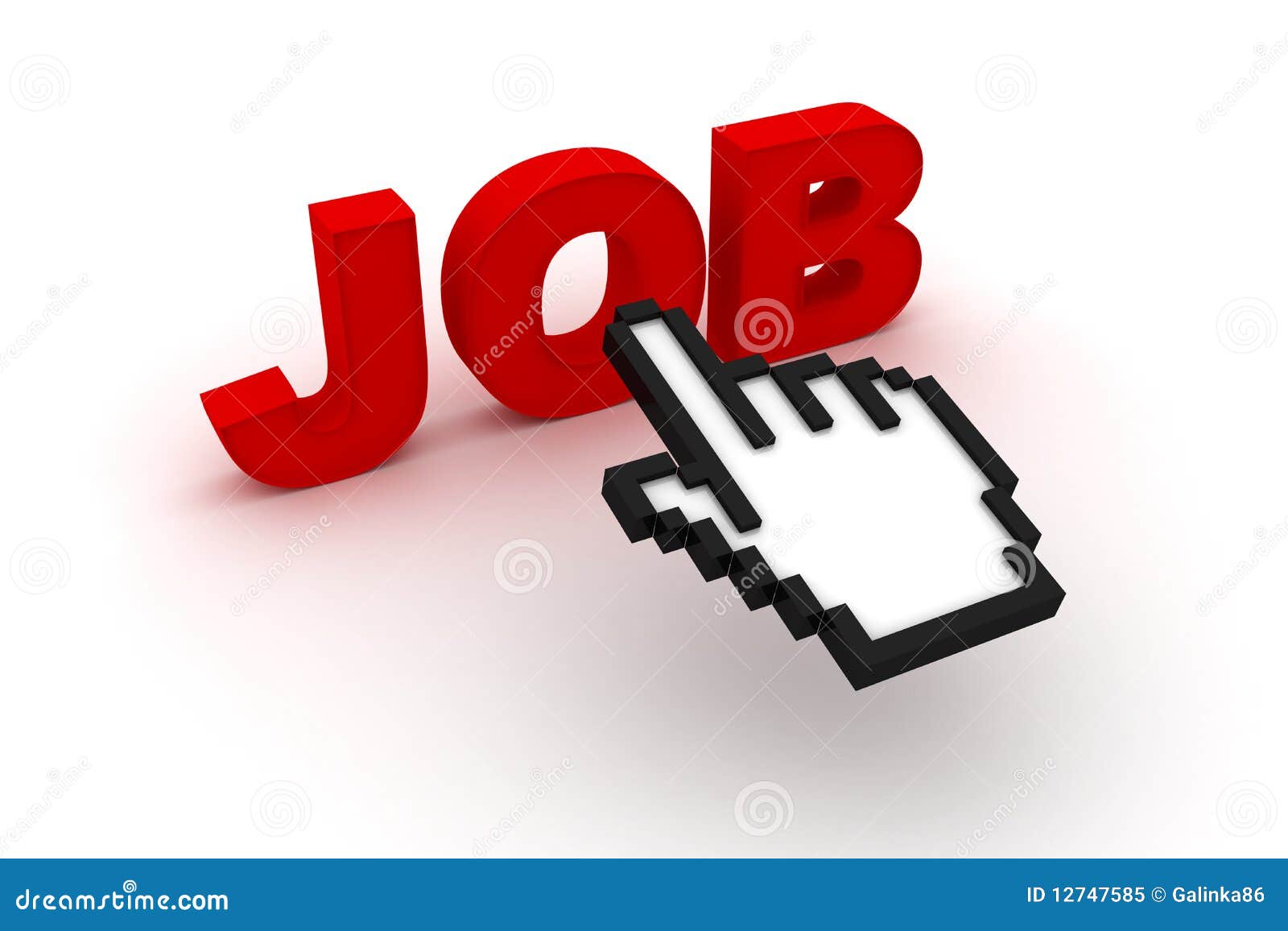 Job Text with Computer Cursor Stock Illustration - Illustration of ...