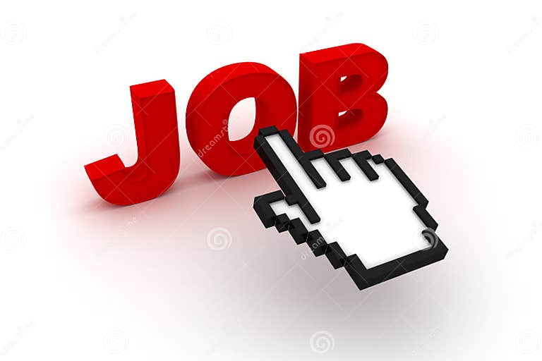 Job Text with Computer Cursor Stock Illustration - Illustration of ...