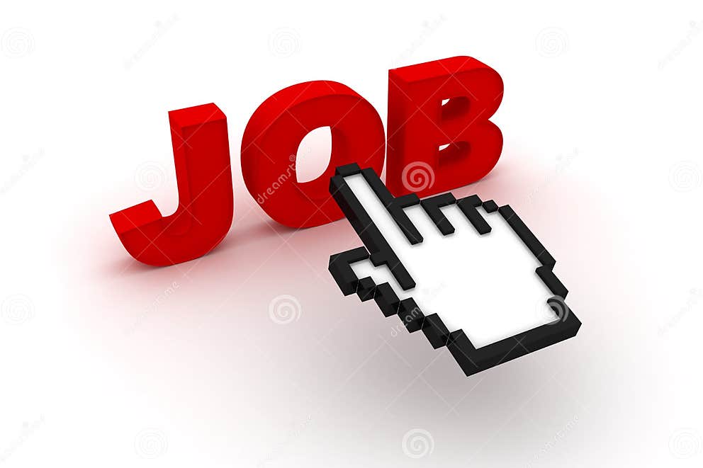 Job Text with Computer Cursor Stock Illustration - Illustration of ...