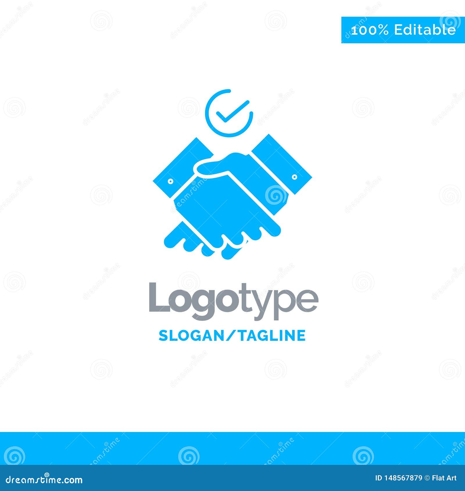 Job, Themes, Work Blue Solid Logo Template. Place for Tagline Stock ...