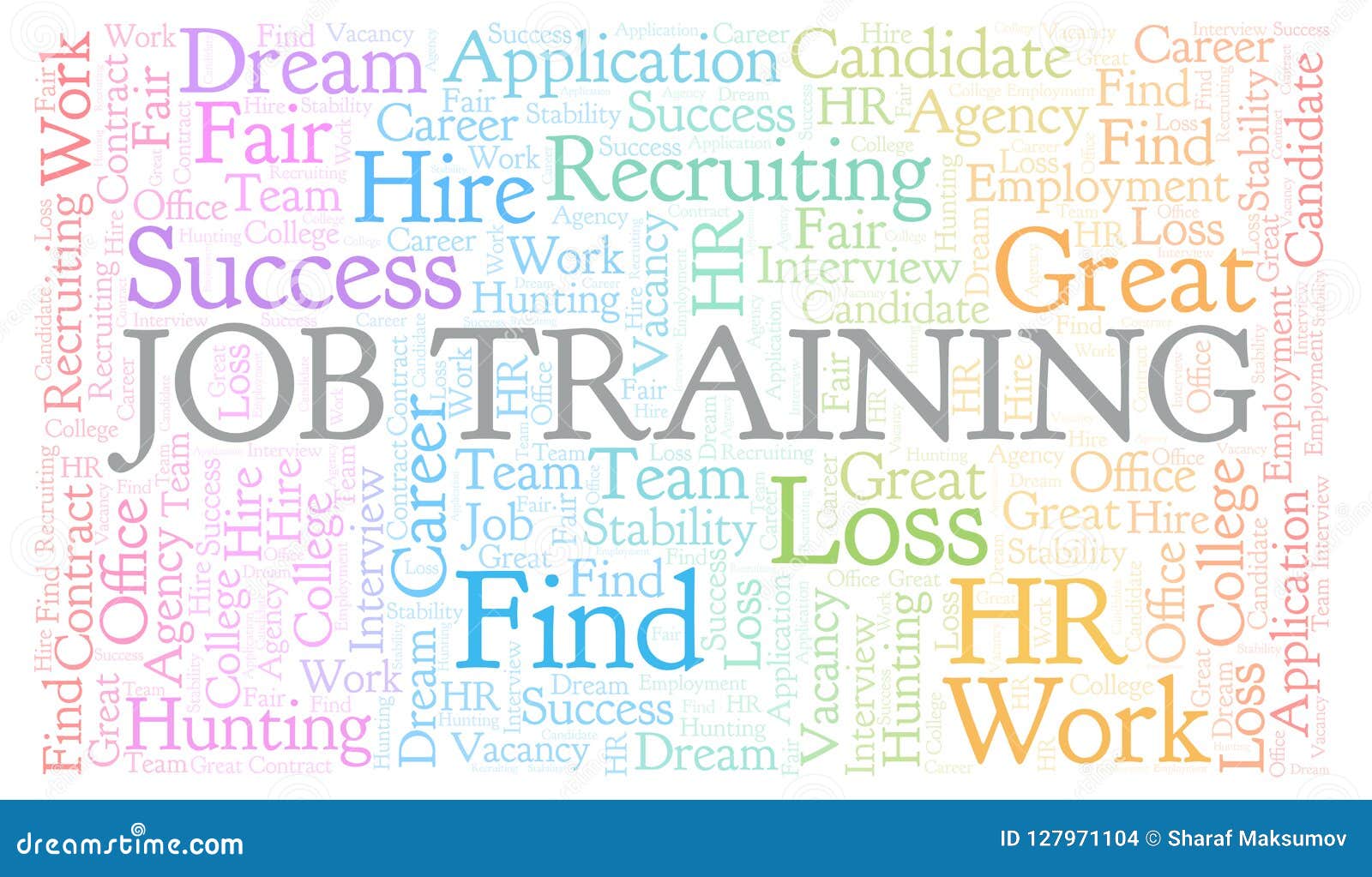 Job Training word cloud. stock illustration. Illustration of isolated ...