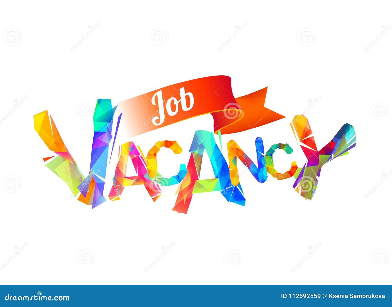 Job Vacancy Colorful Triangular Letters Stock Vector Illustration Of