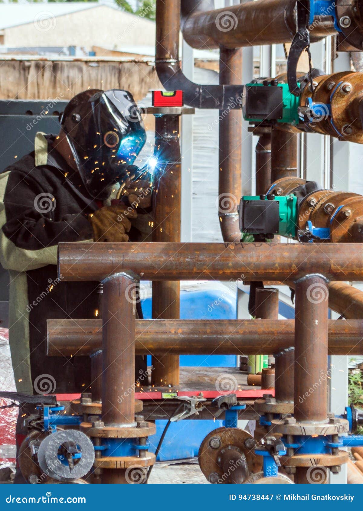 Job of welding men stock image. Image of outdoor, profession - 94738447