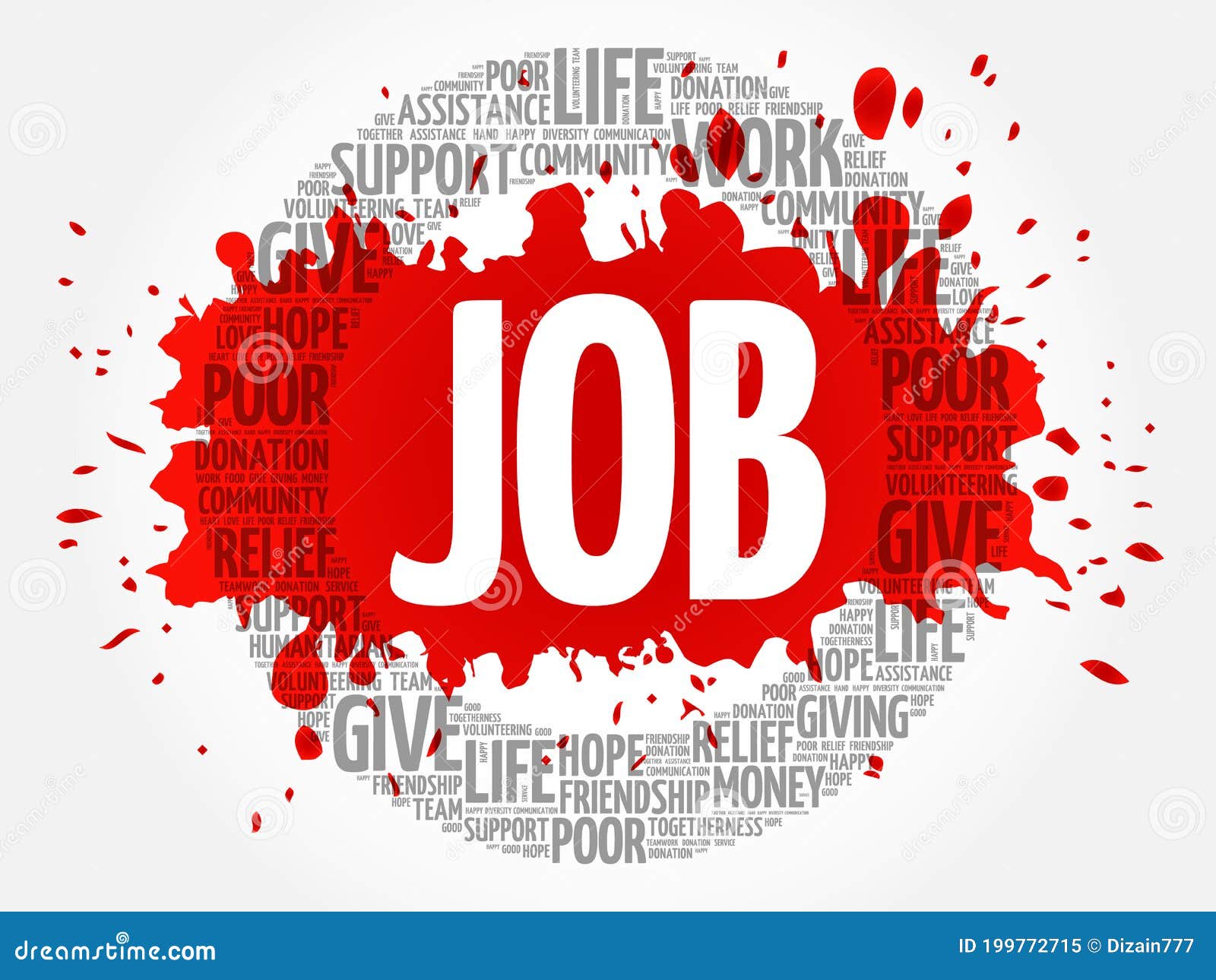 JOB word cloud collage stock illustration. Illustration of economics ...