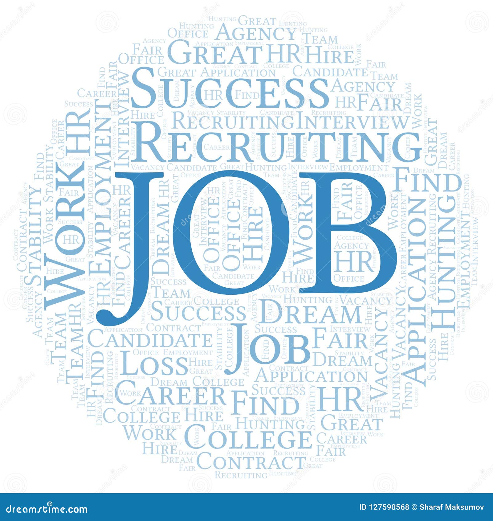 Job word cloud. stock illustration. Illustration of font - 127590568