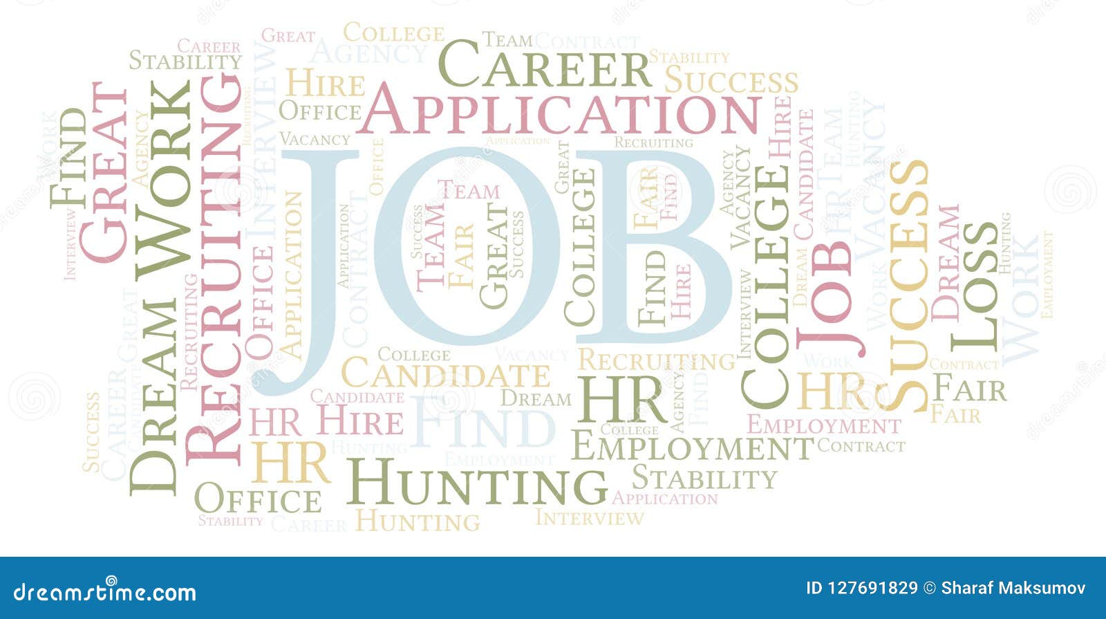 Job word cloud. stock illustration. Illustration of typography - 127691829
