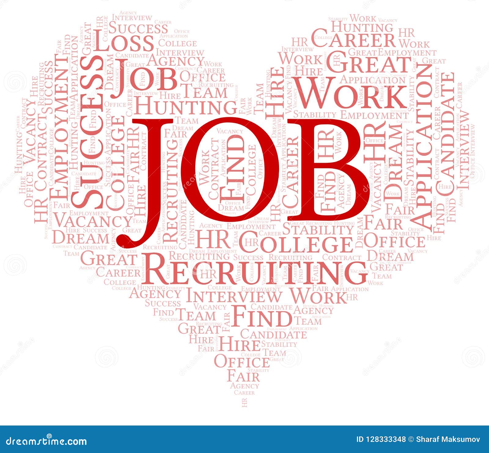Job word cloud. stock illustration. Illustration of bright - 128333348