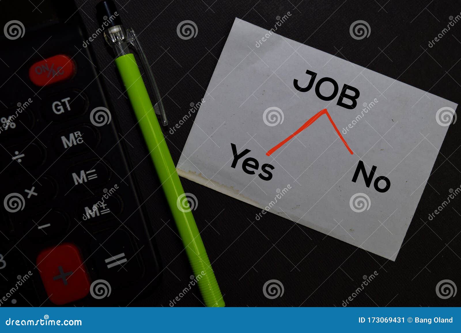 Job - Yes or No Write on a Sticky Note Isolated on Office Desk Stock ...