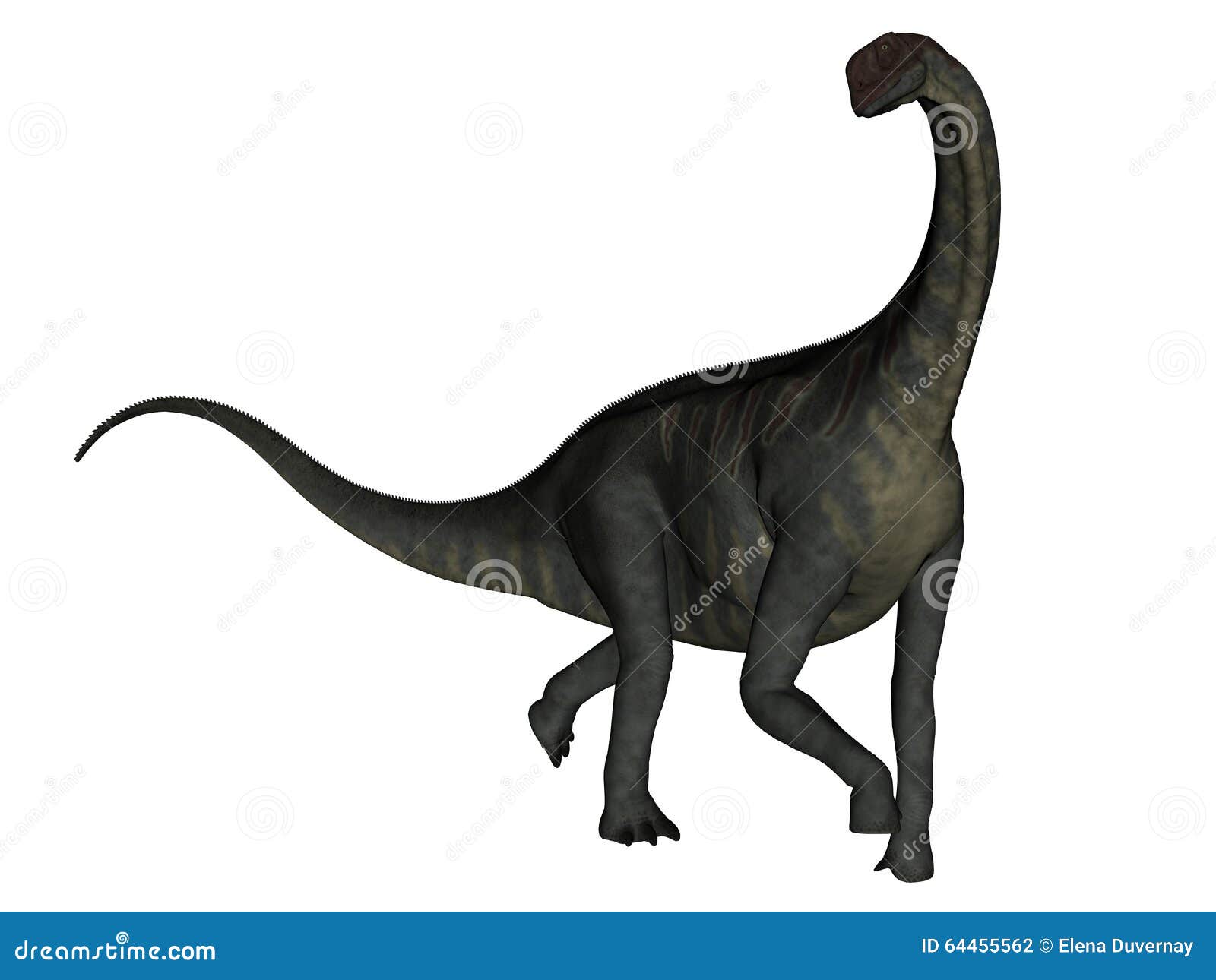 Jobaria Dinosaur Walking - 3D Render Stock Illustration - Illustration ...