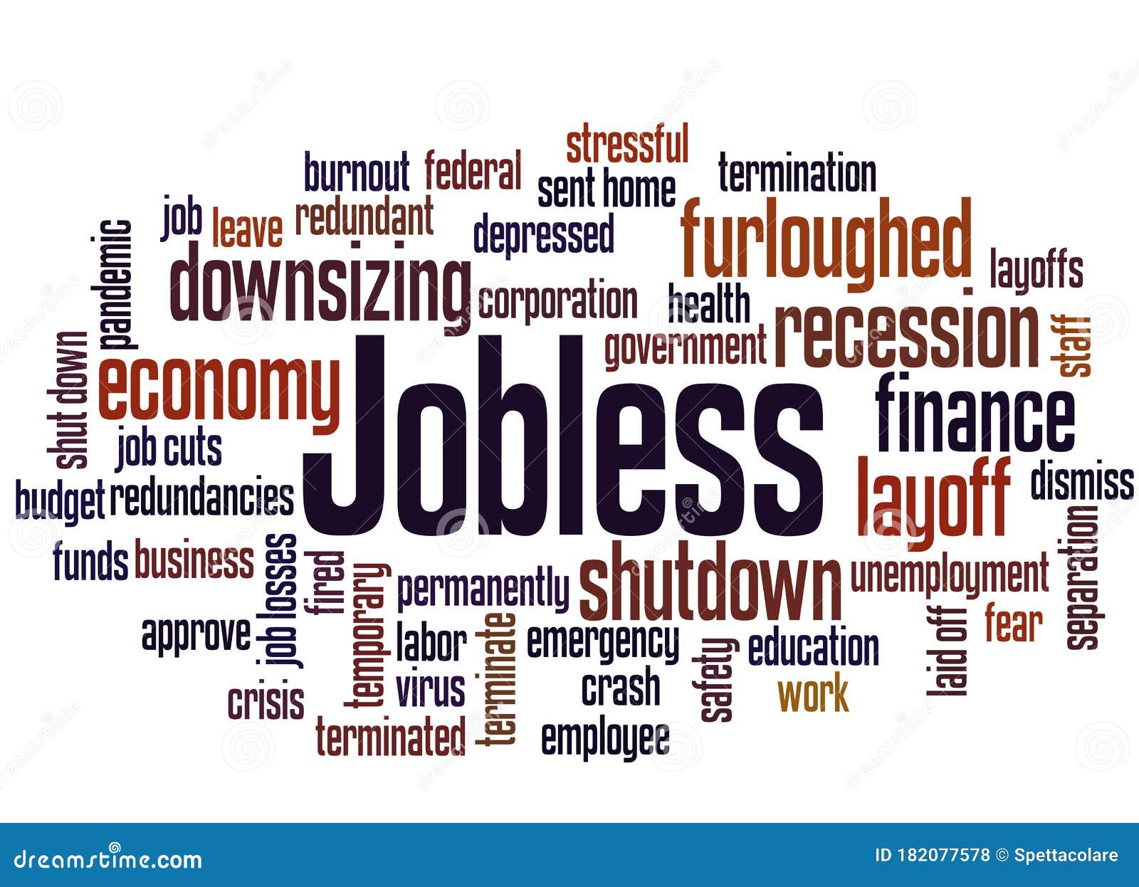 Jobless word cloud concept stock illustration. Illustration of ...