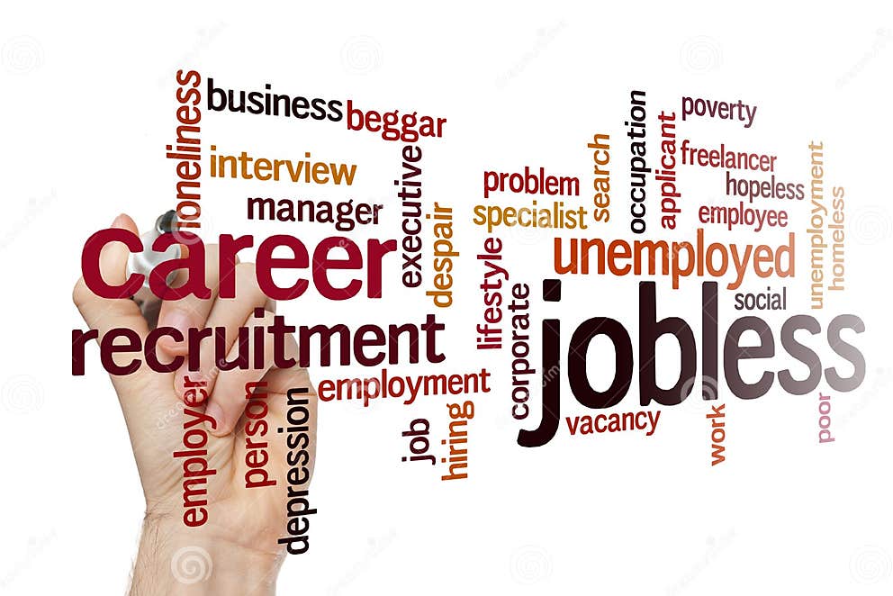 Jobless word cloud concept stock illustration. Illustration of problem ...