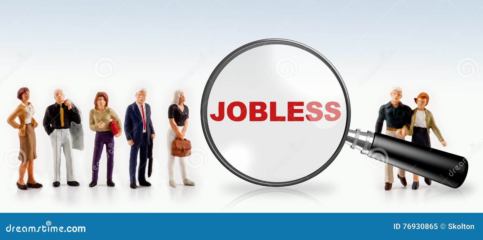 Jobless and worker concept stock image. Image of magnifying - 76930865