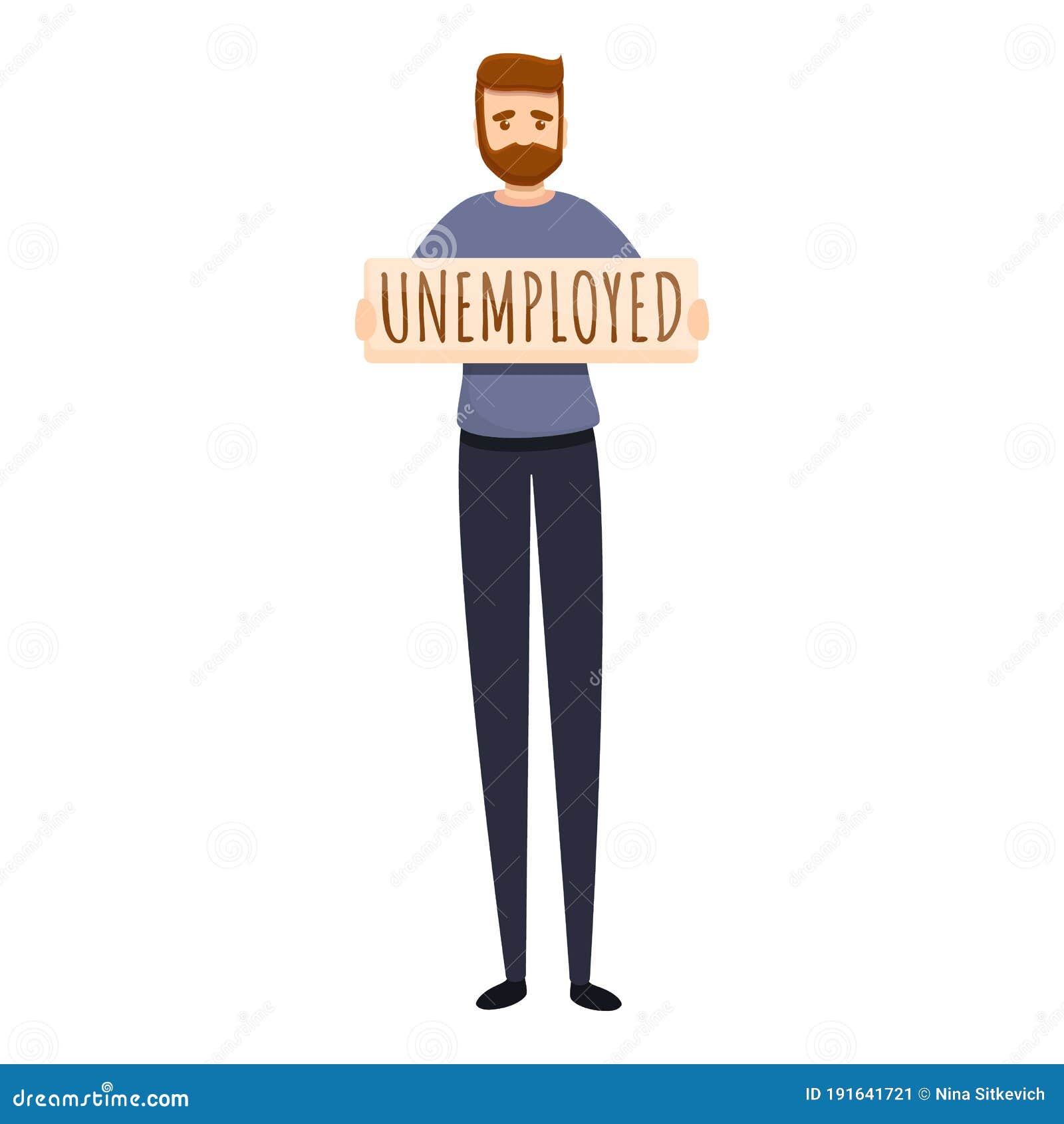 Jobless Worker Icon, Cartoon Style Stock Vector - Illustration of ...