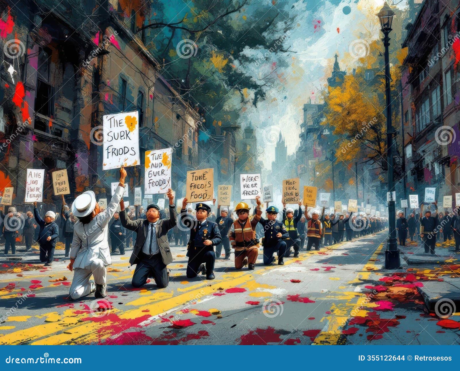 Jobless Workers Protesting Against Artificial Intelligence Replacing ...