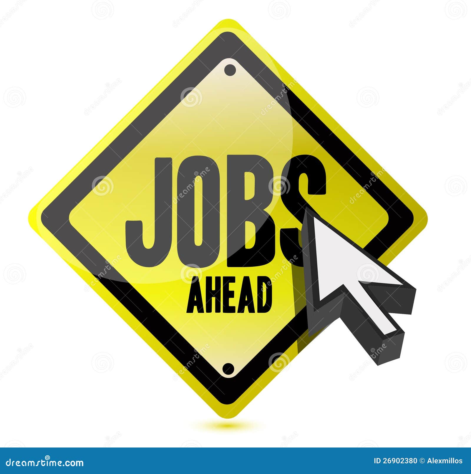 Jobs Ahead and Cursor Illustration Sign Stock Illustration ...