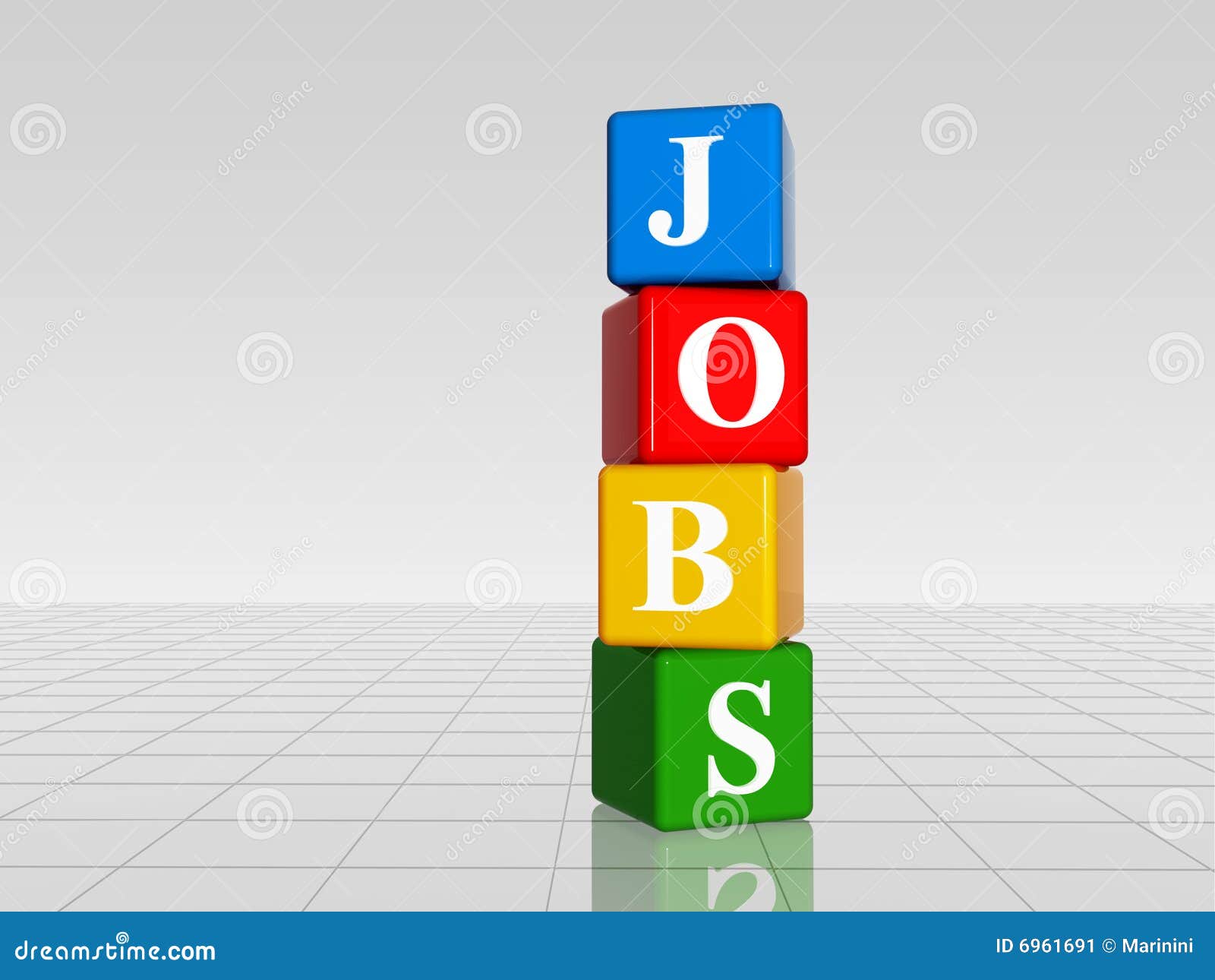 JOBS Blocks on Grid stock illustration. Illustration of vocation - 6961691