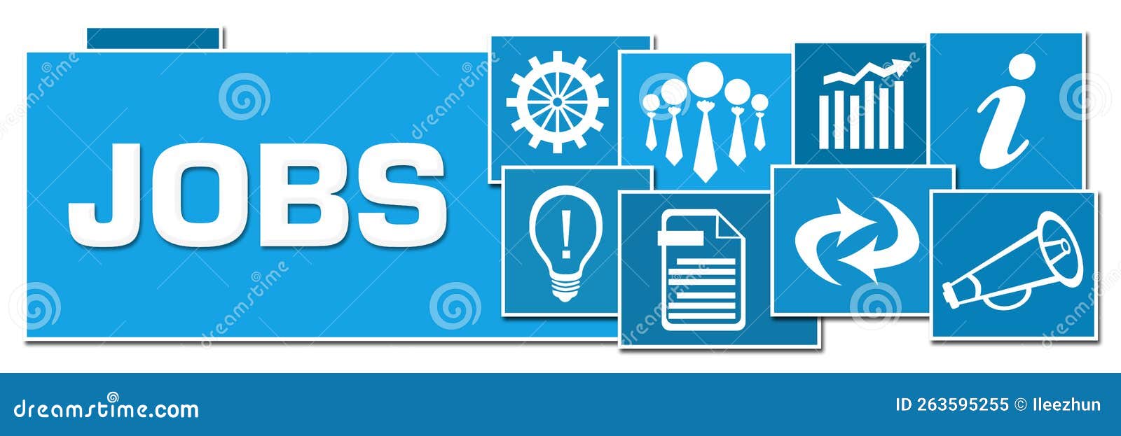 Jobs Blue Boxes with Business Symbols Stock Illustration - Illustration ...