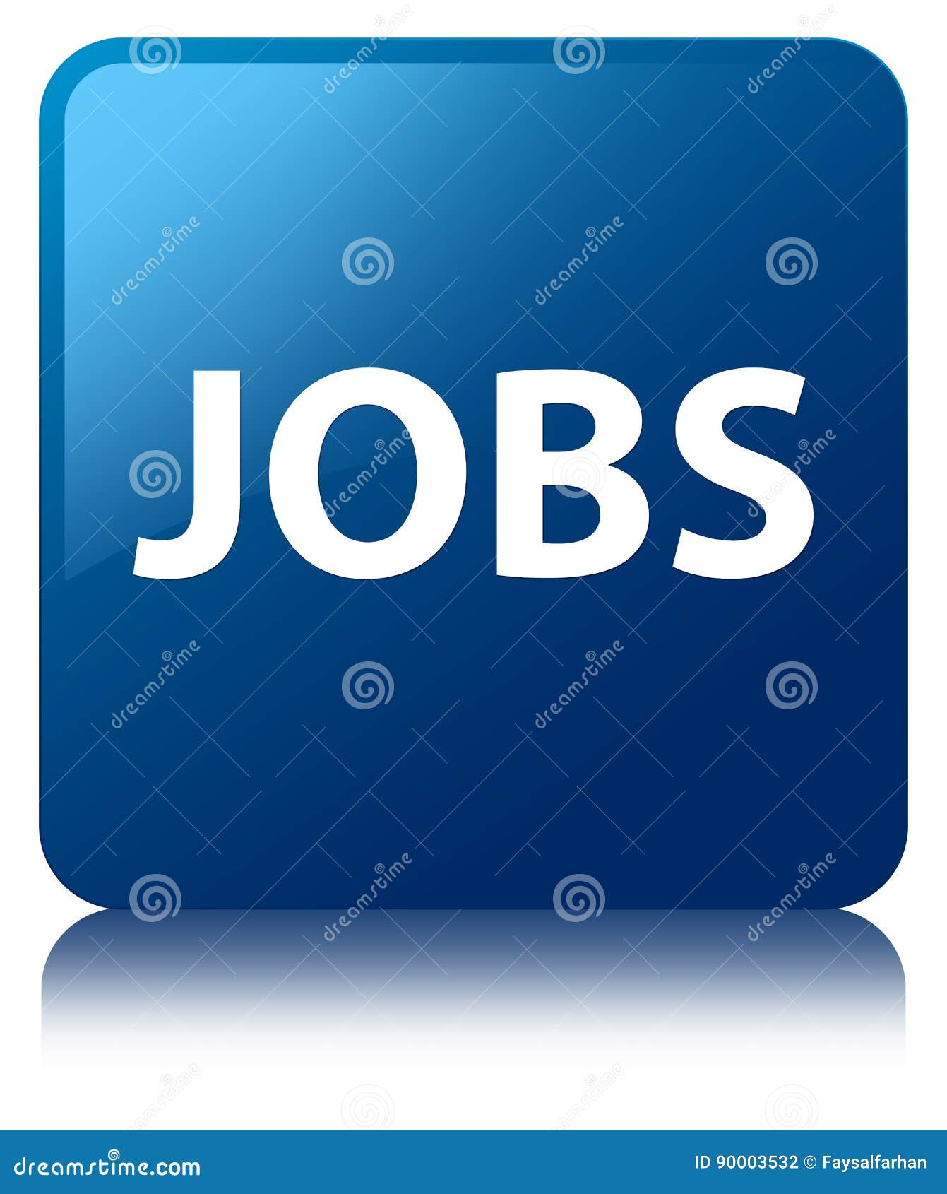 Jobs blue square button stock illustration. Illustration of work - 90003532