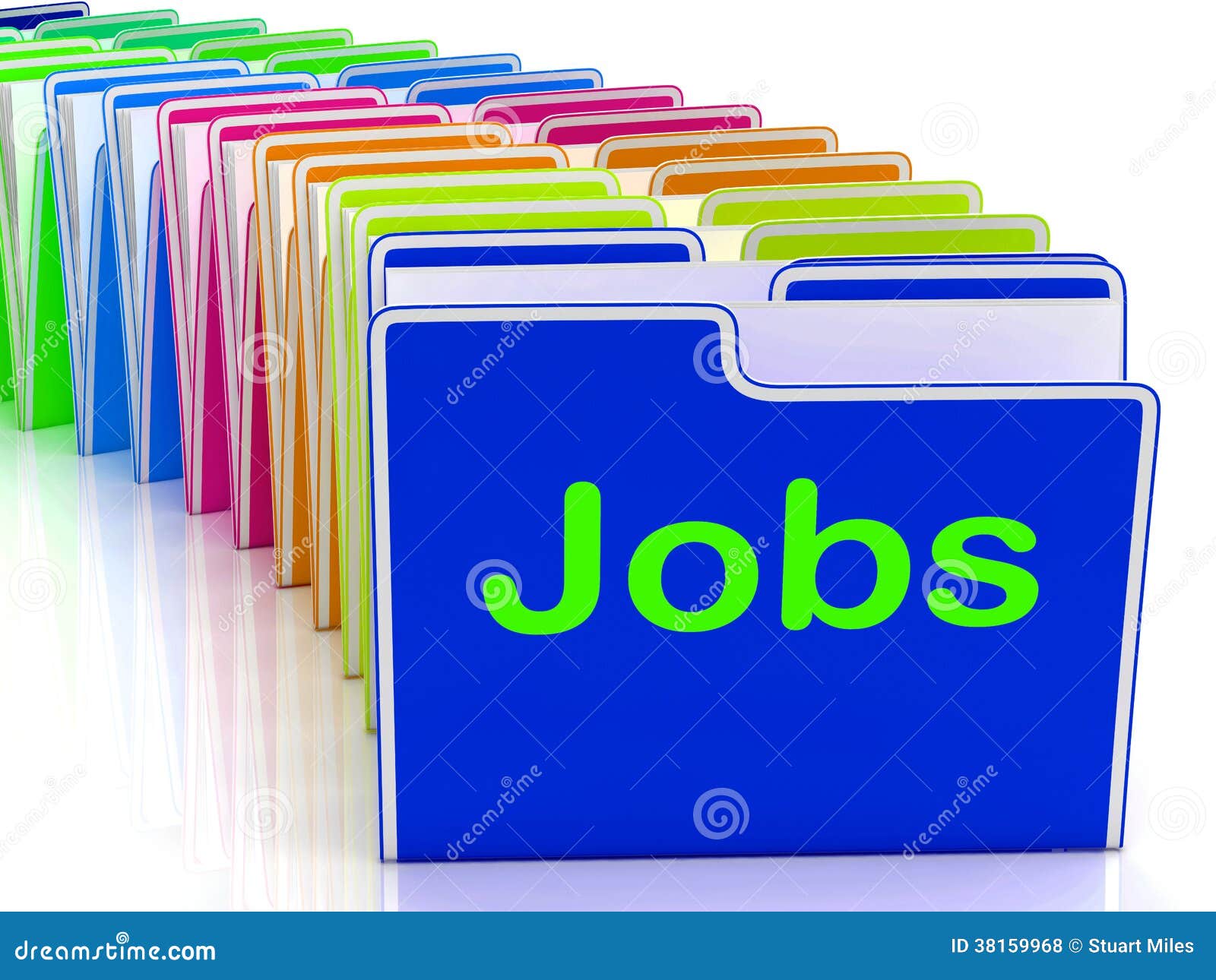 Jobs Folders Means Finding Employment and Work Stock Illustration ...